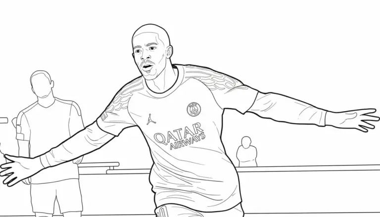 Ousmane Dembélé Kleurplaat – Gratis Voetbaltekening Kleuren