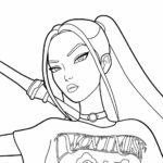 KPop Demon Hunters Mira Coloring Page – Free Print