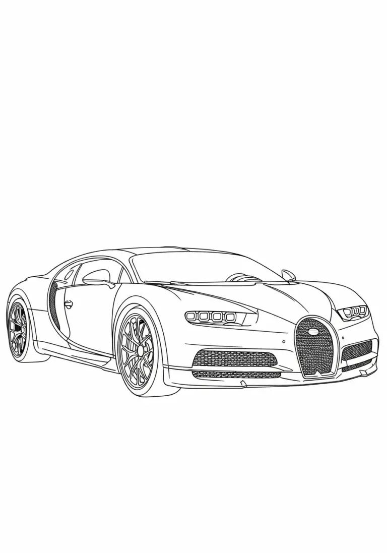 15+ omalovánek Bugatti – Zdarma k vytisknutí kresba auta
