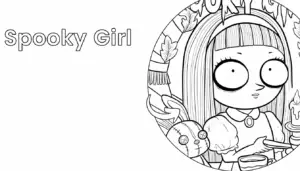 50+ Coloring page Spooky Girl Free | Download And Print PDF