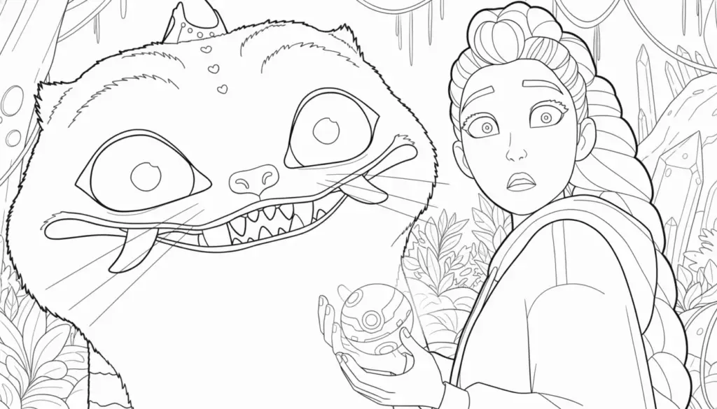 Kpop Demon Hunters Derpy Coloring Page – Free Printable Fun