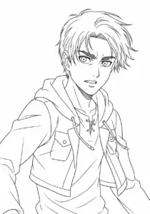 16+ Pagine da colorare di Eren Yeager – Disegno stampabile gratuito