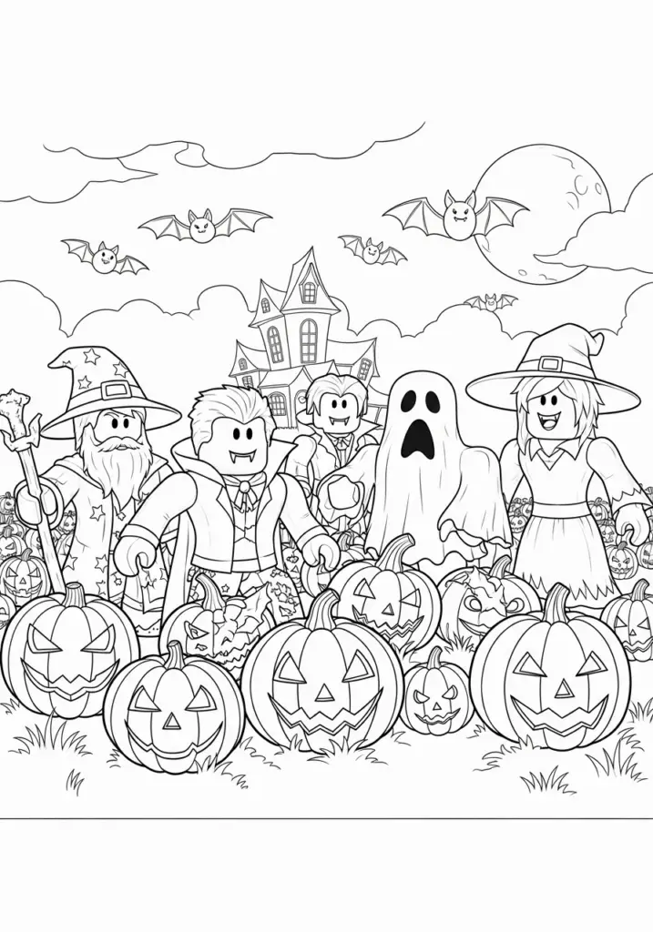 19+ Roblox Halloween Kleurplaat – Griezelig Leuk Kleuren