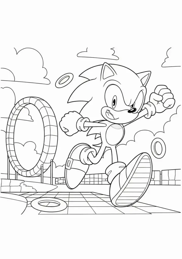 56 Sonic omalovánky unikátní k vytisknutí PDF zdarma
